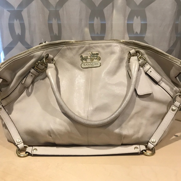 Coach | Bags | Coach Cream Colored Leather Handbag | Poshmark